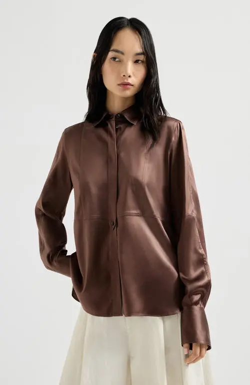 Brunello Cucinelli Satin Shirt - Cocoa