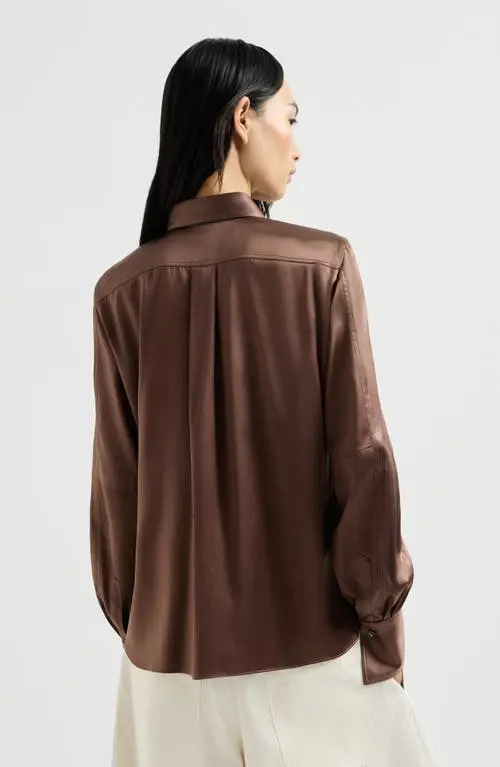 Brunello Cucinelli Satin Shirt - Cocoa