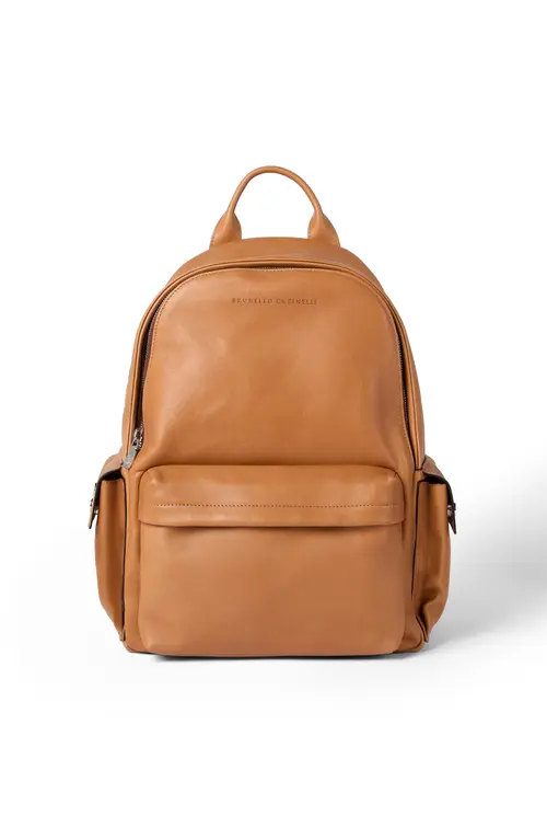 Brunello Cucinelli Cowhide Travel Backpack - Cognac