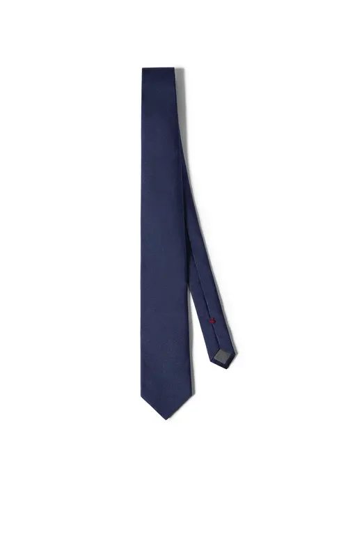 Brunello Cucinelli Textured Silk Twill Neck Tie - Blue