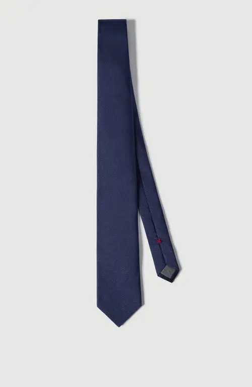 Brunello Cucinelli Textured Silk Twill Neck Tie - Blue