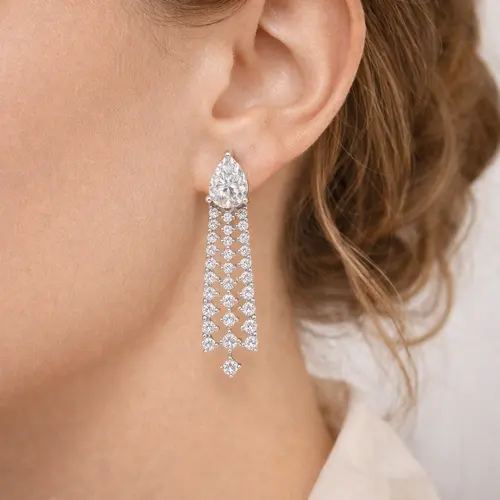 DONATELLO GIAN Crystal Chandelier Drop Earrings