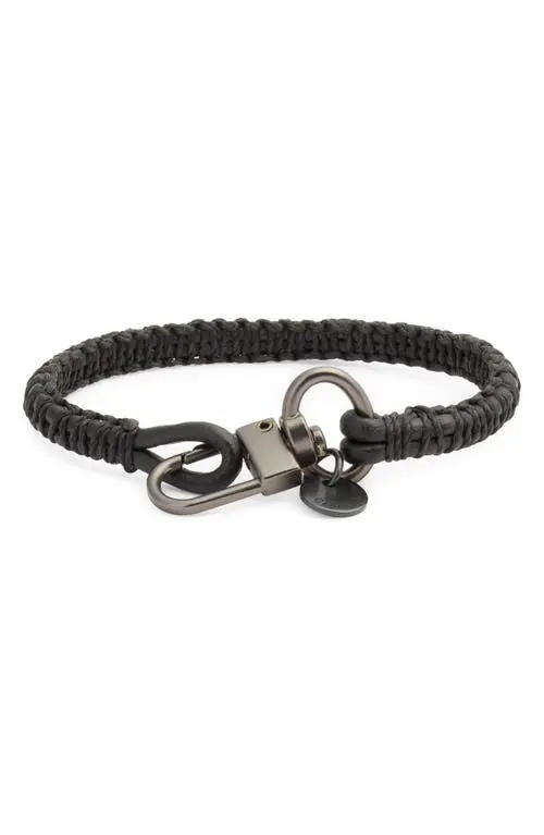 Caputo & Co Zigzag Macrame Leather Bracelet - Black