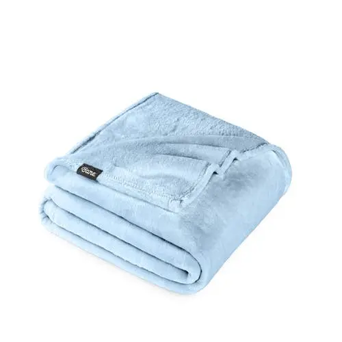 BARE HOME Microplush Fleece Throw Blanket - Light Blue