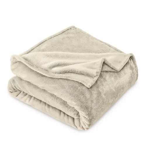 BARE HOME Microplush Fleece Throw Blanket - Oyster