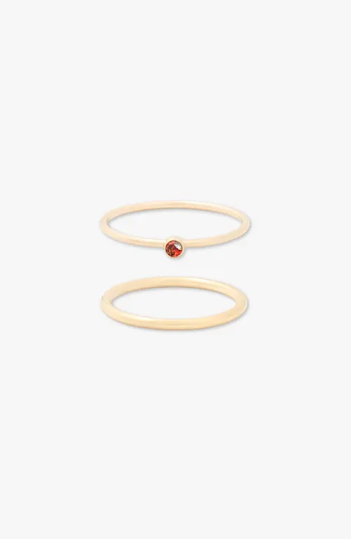 CUFFED BY NANO January Birthstone Stacking Ring Set - Gold