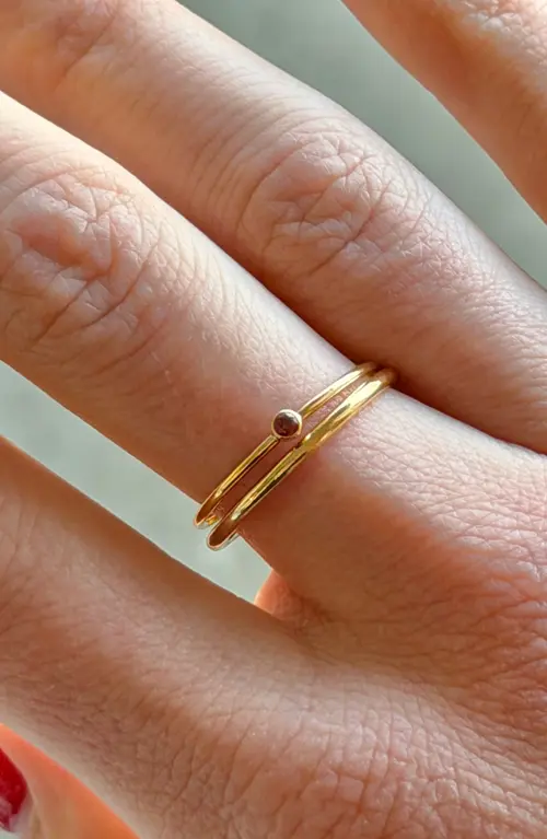 CUFFED BY NANO January Birthstone Stacking Ring Set