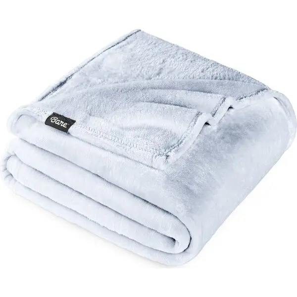 BARE HOME Microplush Fleece Blanket - Blue Mist
