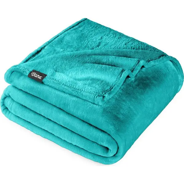 BARE HOME Microplush Fleece Blanket - Emerald