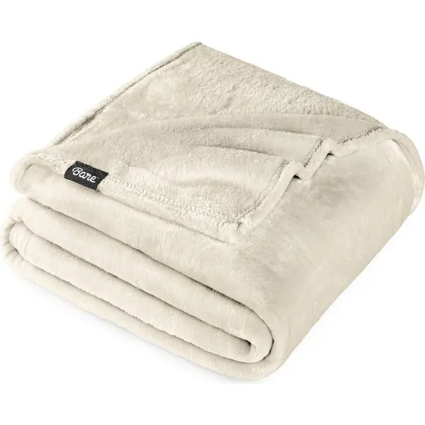 BARE HOME Microplush Fleece Blanket - Oyster