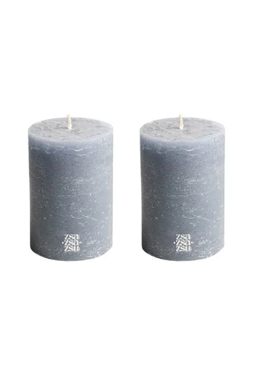 ZSA ZSA ZSU Deurne Pillar Candle 5 In Set Of 2 - Blue