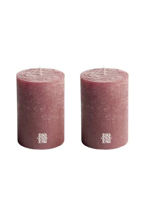 ZSA ZSA ZSU Deurne Pillar Candle 5 In Set Of 2 - Brick