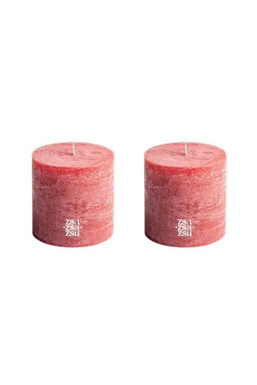 ZSA ZSA ZSU Deurne Pillar Candle 3.5 In Set Of 2 - Fushia