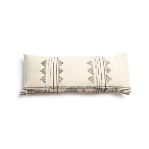 STUDIO VARIOUSLY Kora White And Black Artisanal Handwoven Pillowcover Only - Small - Cover Only