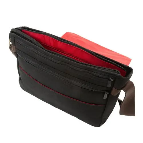 TOKEN Waxed Nylon Sheridan Messenger Bag - Black