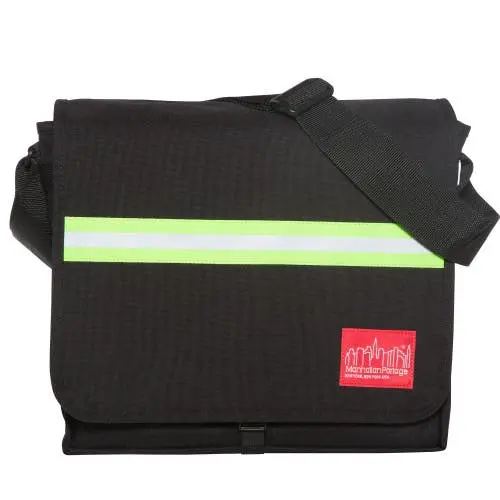 MANHATTAN PORTAGE Reflective Dj Messenger Bag - Black