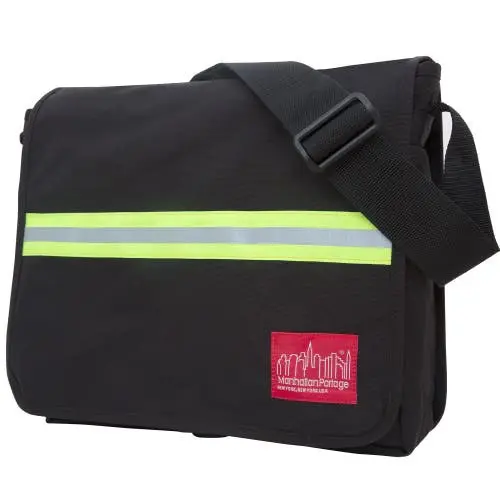 MANHATTAN PORTAGE Reflective Dj Messenger Bag - Black