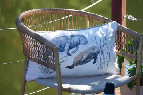 RIGHTSIDE DESIGNS Manatee Lumbar Pillow