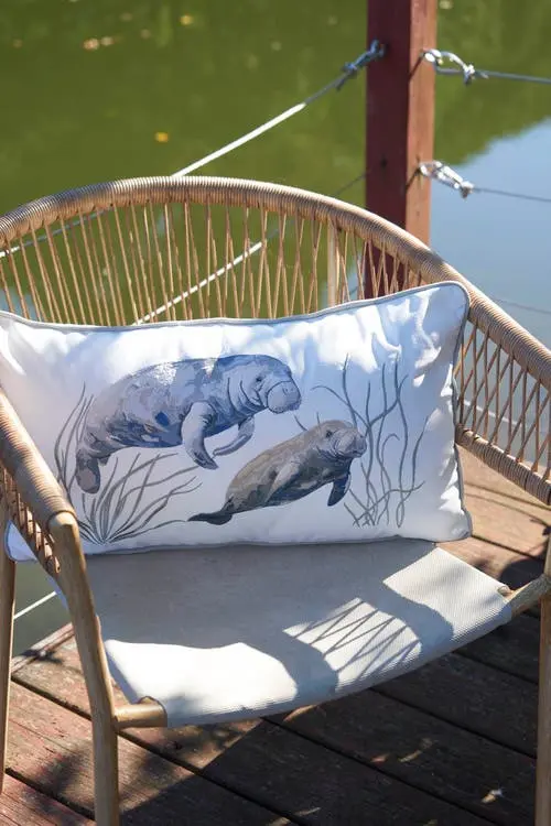 RIGHTSIDE DESIGNS Manatee Lumbar Pillow