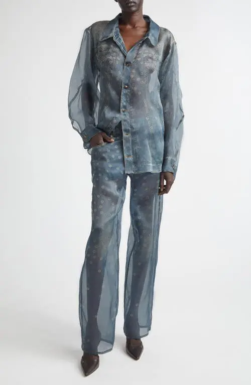 HAIKURE Bonnie Trompe L'oeil Organza Straight Leg Pants - Silk