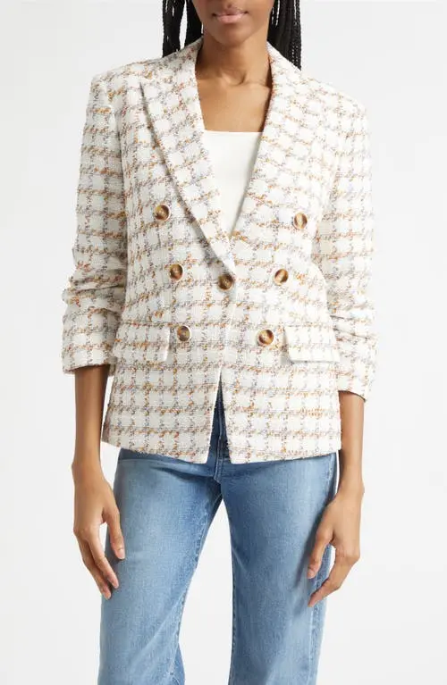 Veronica Beard Ryland Double-breasted Metallic Tweed Dickey Jacket