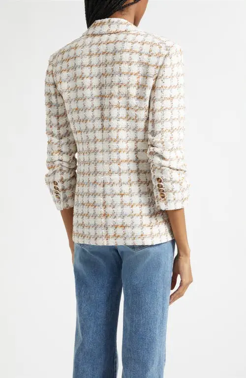Veronica Beard Ryland Double-breasted Metallic Tweed Dickey Jacket