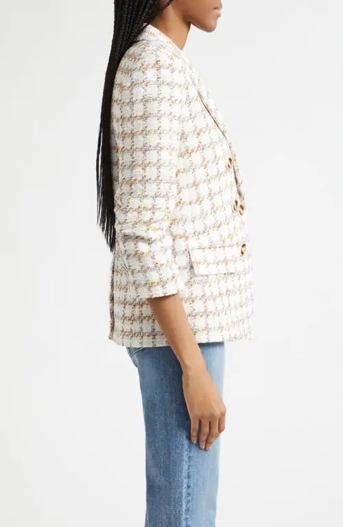 Veronica Beard Ryland Double-breasted Metallic Tweed Dickey Jacket