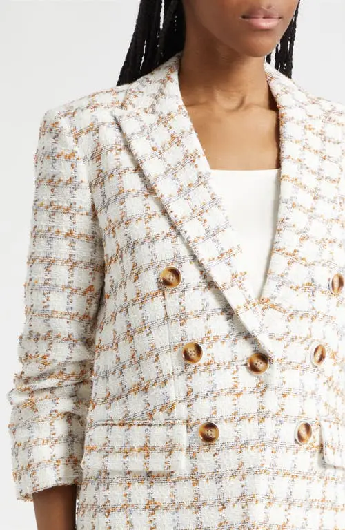 Veronica Beard Ryland Double-breasted Metallic Tweed Dickey Jacket