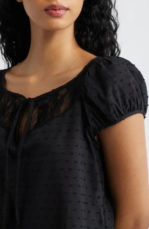 BELLA VENICE Margaret Lace Trim Minidress