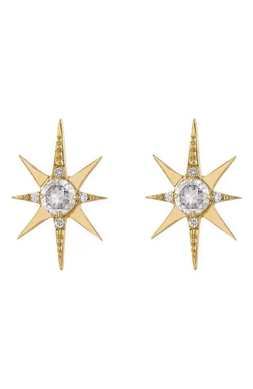 EDEN PRESLEY Starburst Diamond And Gemstone Stud Earrings - Yellow Gold - Diamond
