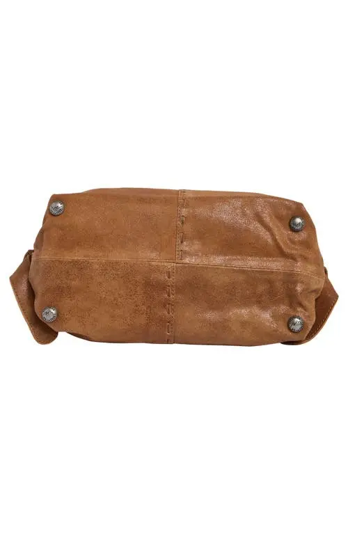 Free People Dallas Distressed Leather Shoulder Bag - Cognac