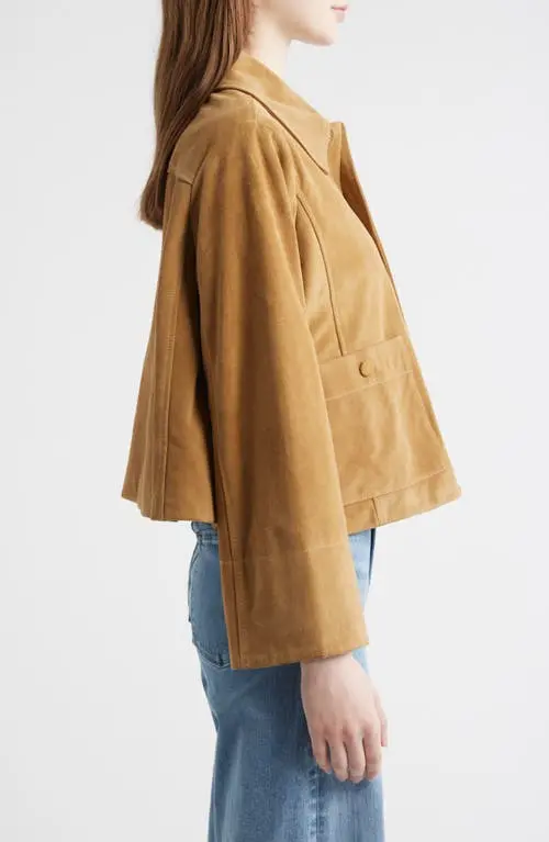 FRAME The Mini Suede Swing Jacket - Light Camel