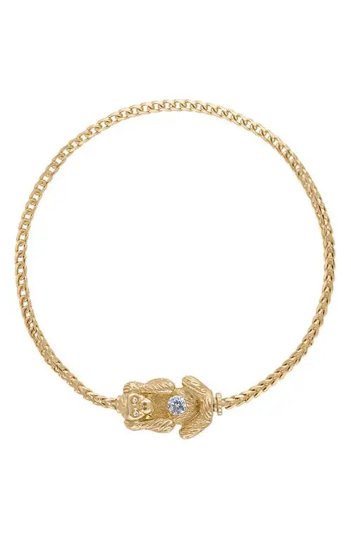 EDEN PRESLEY Wise Monkey Diamond Bracelet - Yellow Gold - Hear No