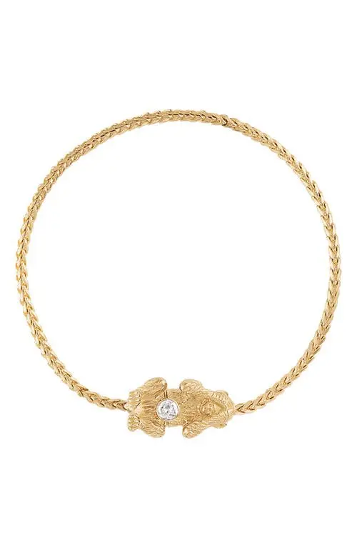 EDEN PRESLEY Wise Monkey Diamond Bracelet - Yellow Gold - See No