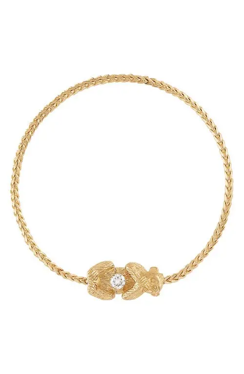 EDEN PRESLEY Wise Monkey Diamond Bracelet - Yellow Gold - Speak No