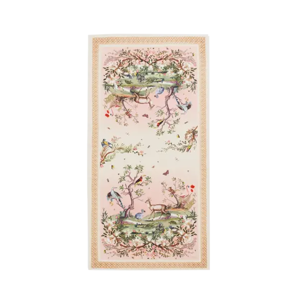 FABLE ENGLAND Woodland Scene Long Scarf - Pink