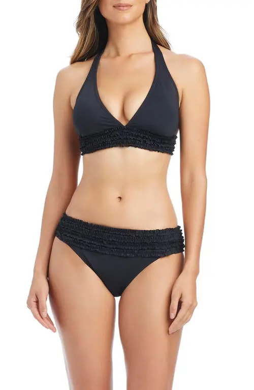 BLEU BY ROD BEATTIE Ruffle Halter Bikini Top