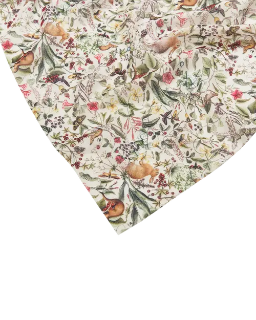 FABLE ENGLAND Garden Floral Lightweight Long Scarf - Light Beige