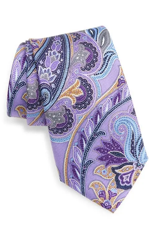 Nordstrom Paisley Jacquard Silk Neck Tie - Purple