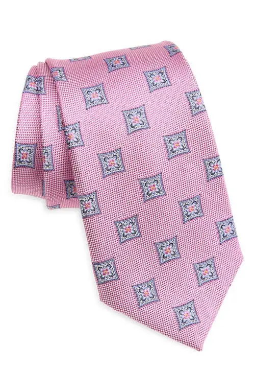 Nordstrom Check Jacquard Silk Neck Tie - Pink