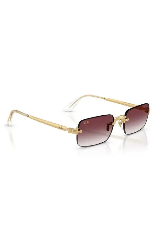 Ray-ban 54mm Rimless Oval Sunglasses - Arista/clear Dark Viole