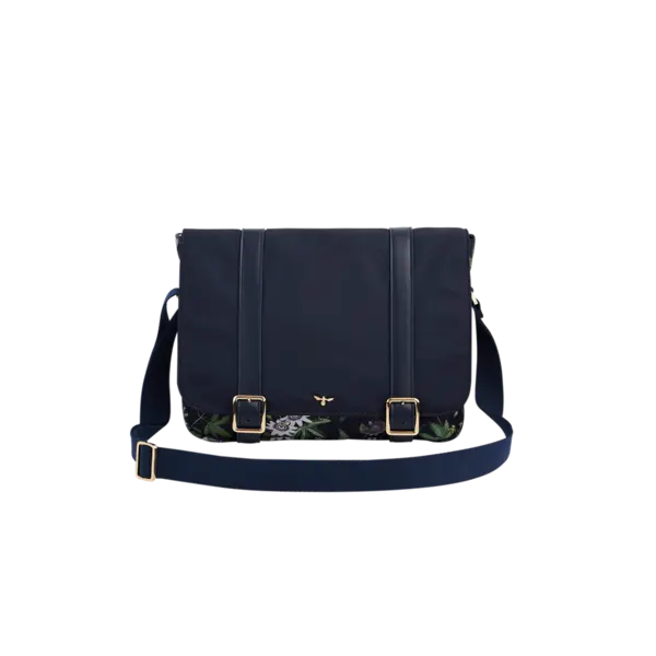 FABLE ENGLAND Passion Flower Satchel - Navy