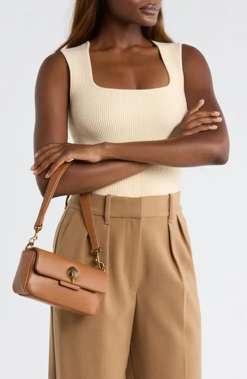 Kurt Geiger Mini Oxford Leather Shoulder Bag - Open Brown