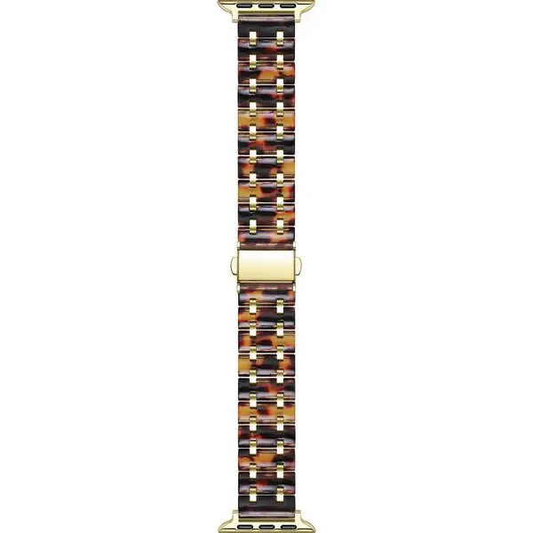POSH TECH Resin And Stainless Steel Apple Watch Bracelet - Brown Tortoise/gold