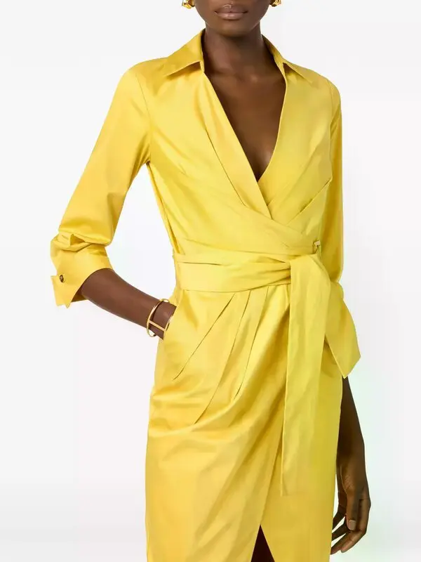 Elisabetta Franchi Stretch Cotton Wrap Dress
