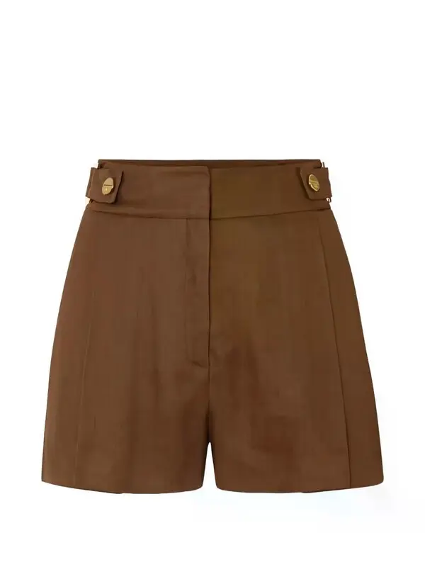 Elisabetta Franchi Paneled Shorts With Ring Detail Waistband - Brown