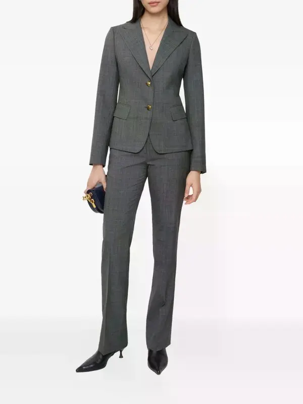 Burberry Check Wool Tailored Trousers
