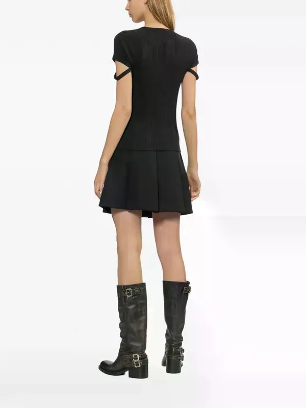 Helmut Lang Cutout Short Sleeve Top - Black