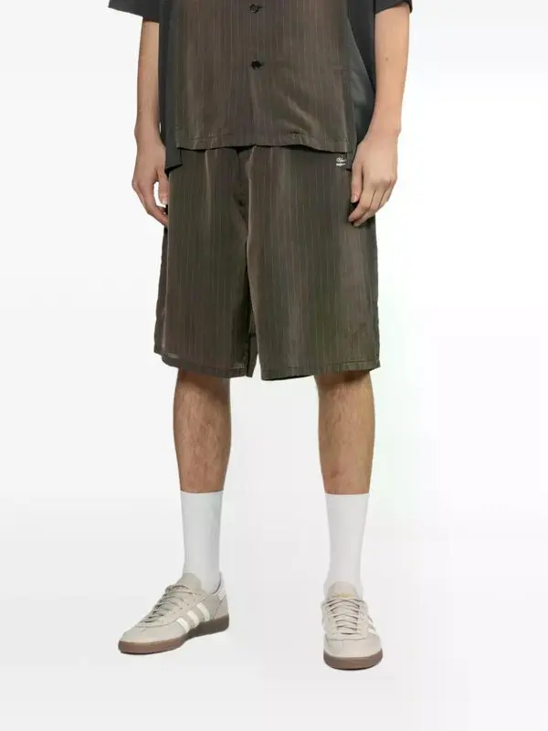 Undercover Logo-embroidered Pinstripe Shorts