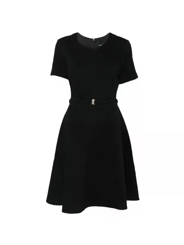 MARCCAIN Belted Textured Mini Dress - Black